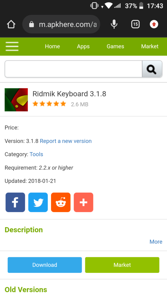 Ridmik Keyboard Old Version (Support All Phone ) 3.1.8